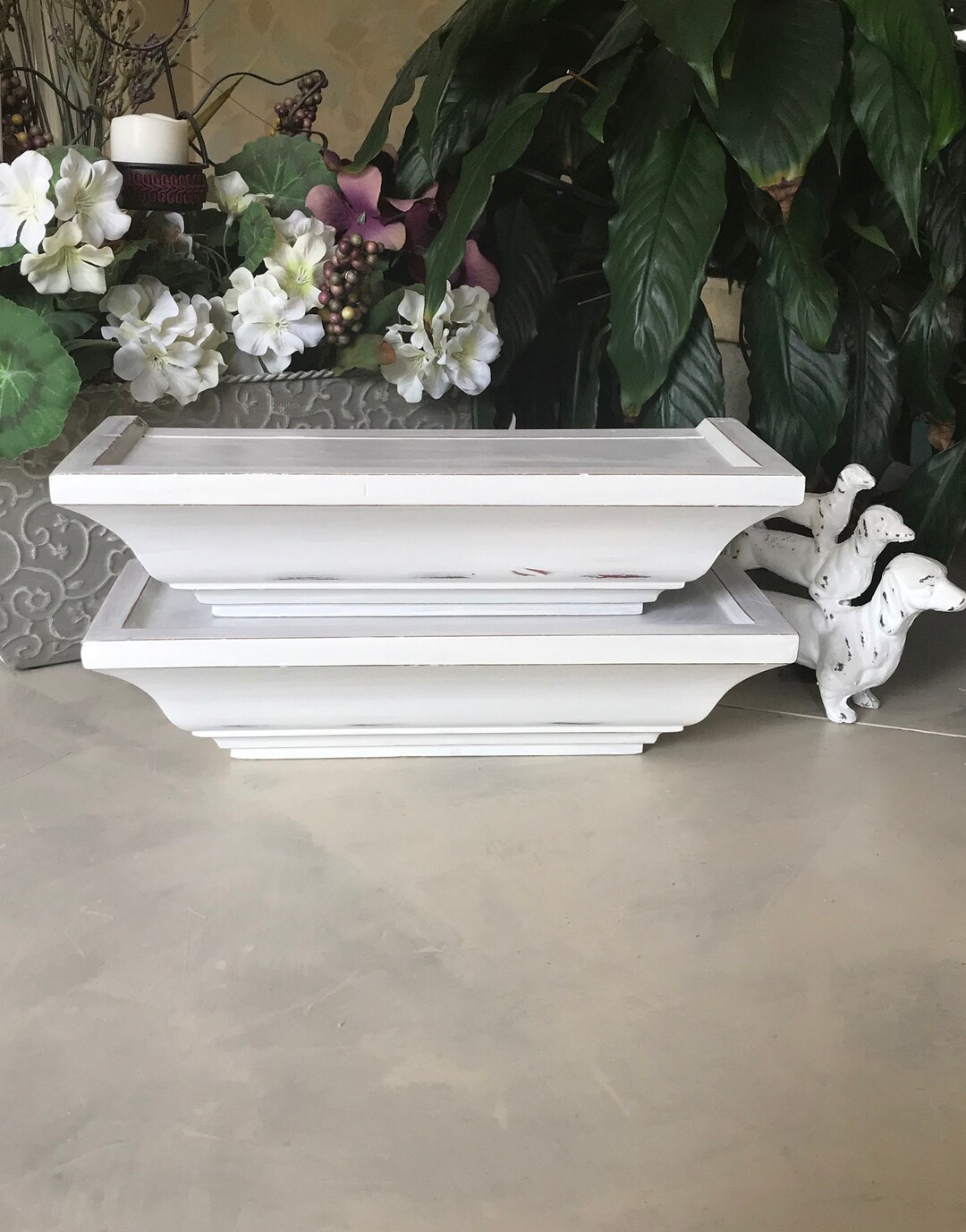 Upcycled French Country Wall Shelves / Vintage Shabby Chic Wall Decor ...