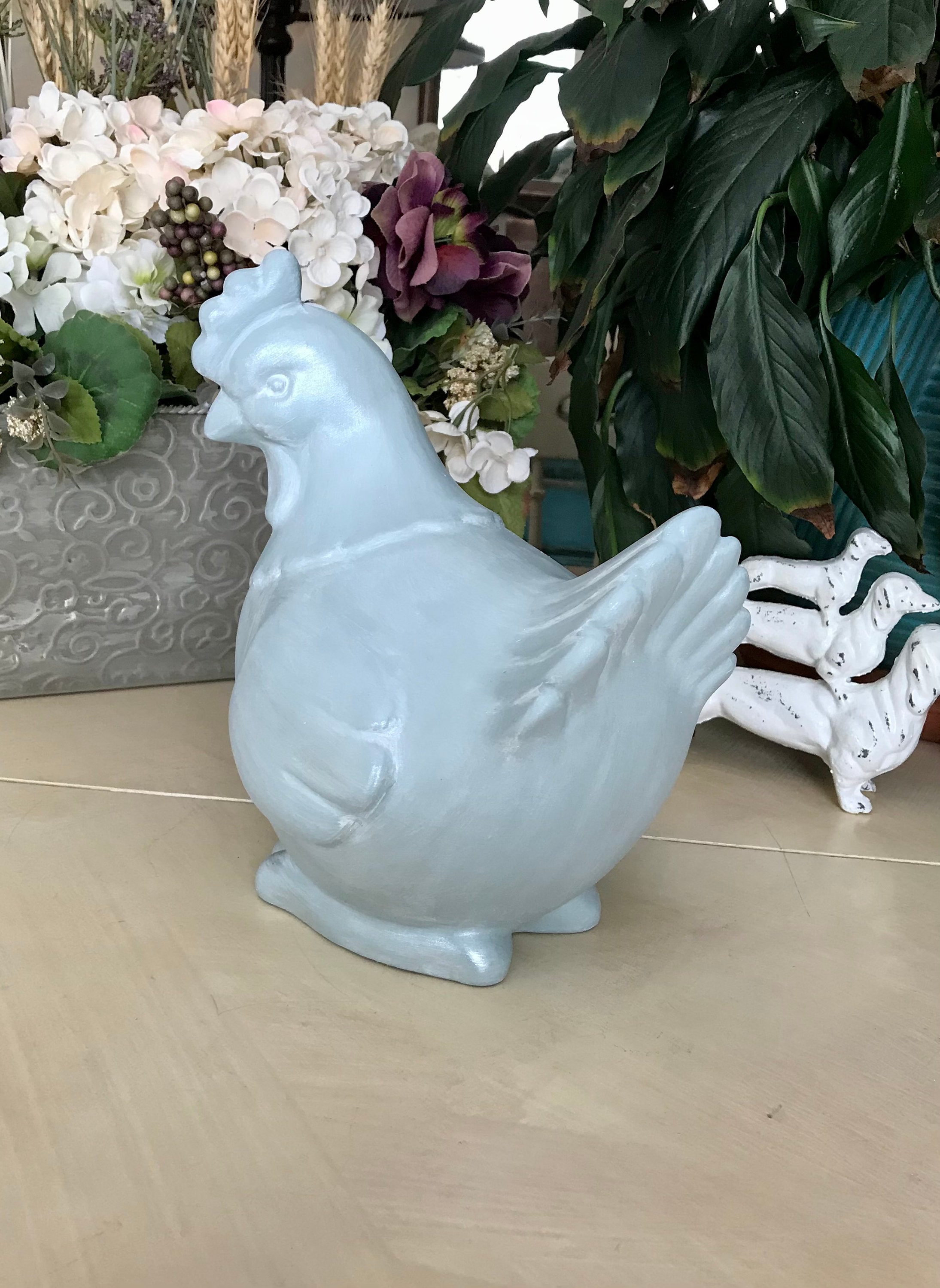 Upcycled Vintage Ceramic Chicken / French Country Shabby Chic - Etsy
