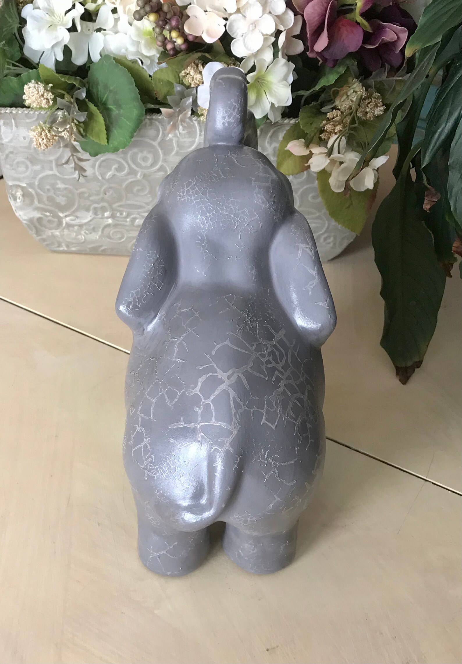 Ceramic Elephant Statue / French Country Shabby Chic Home | Etsy