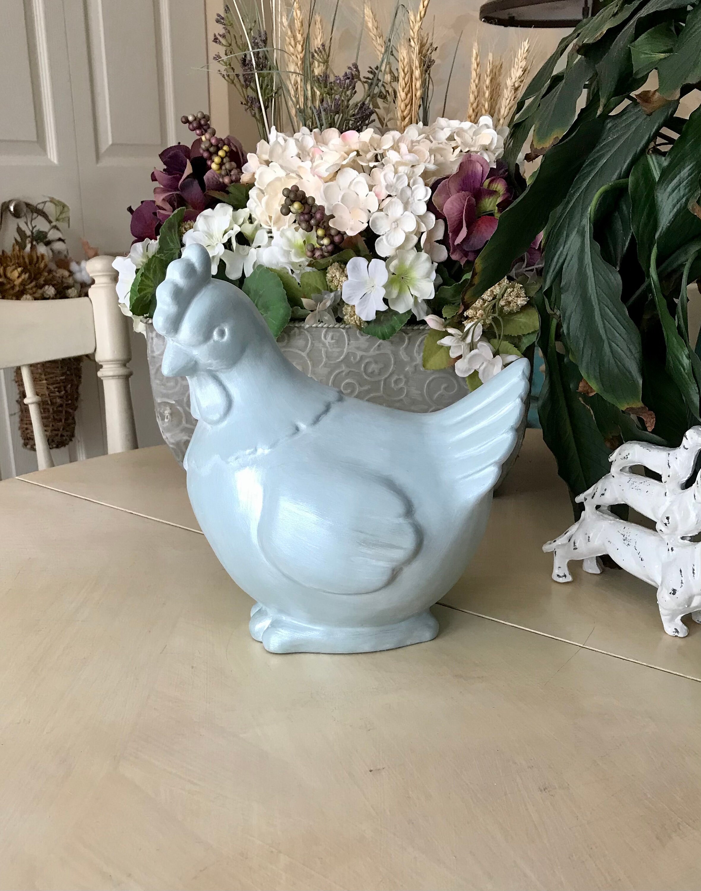 Upcycled Vintage Ceramic Chicken / French Country Shabby Chic - Etsy