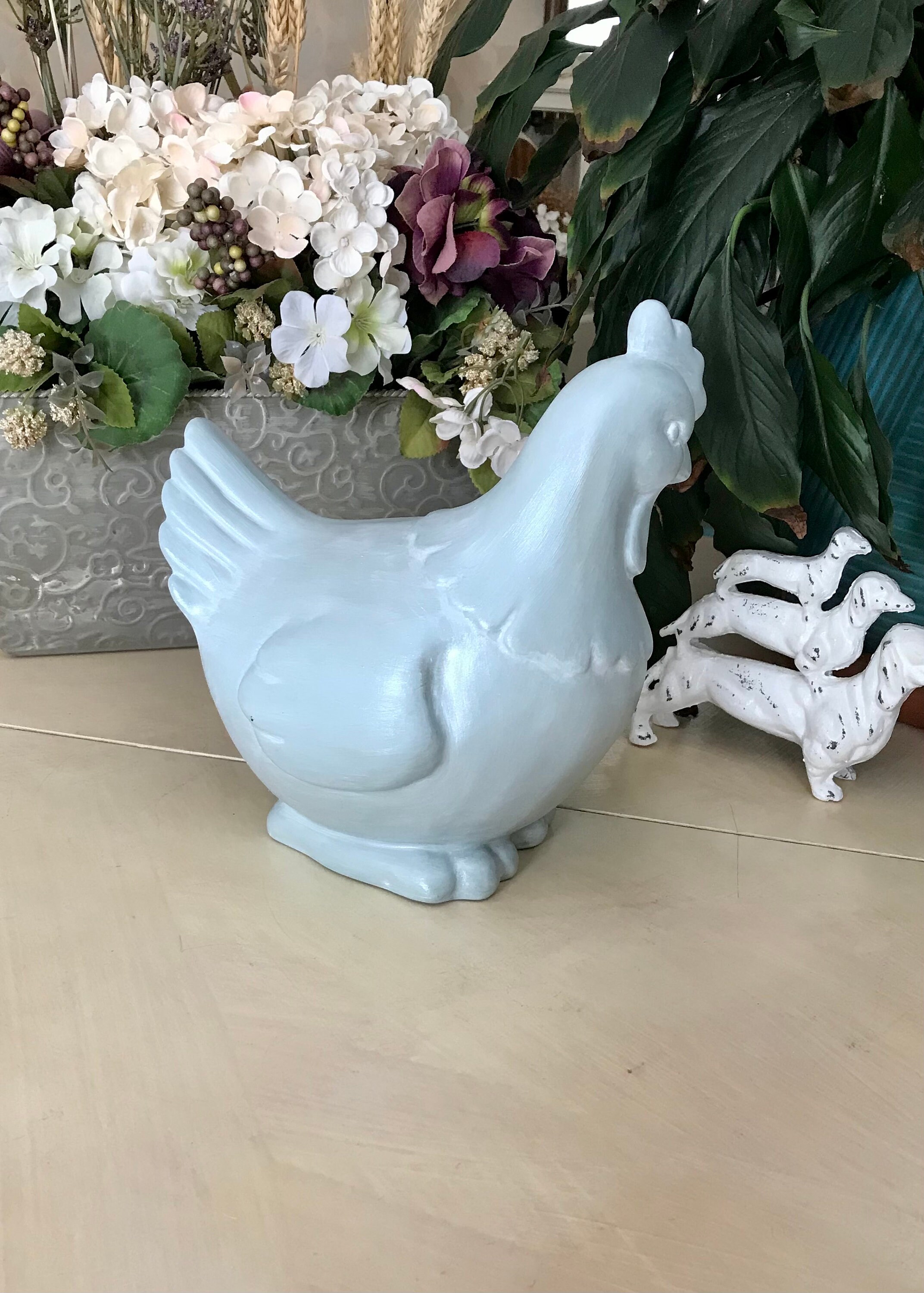 Upcycled Vintage Ceramic Chicken / French Country Shabby Chic - Etsy
