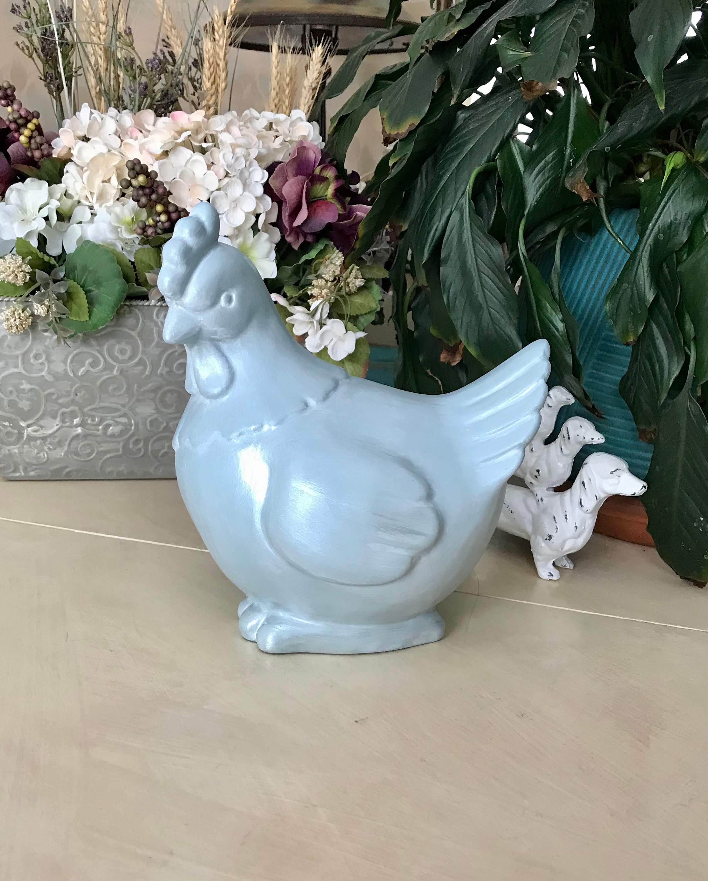 Upcycled Vintage Ceramic Chicken / French Country Shabby Chic - Etsy
