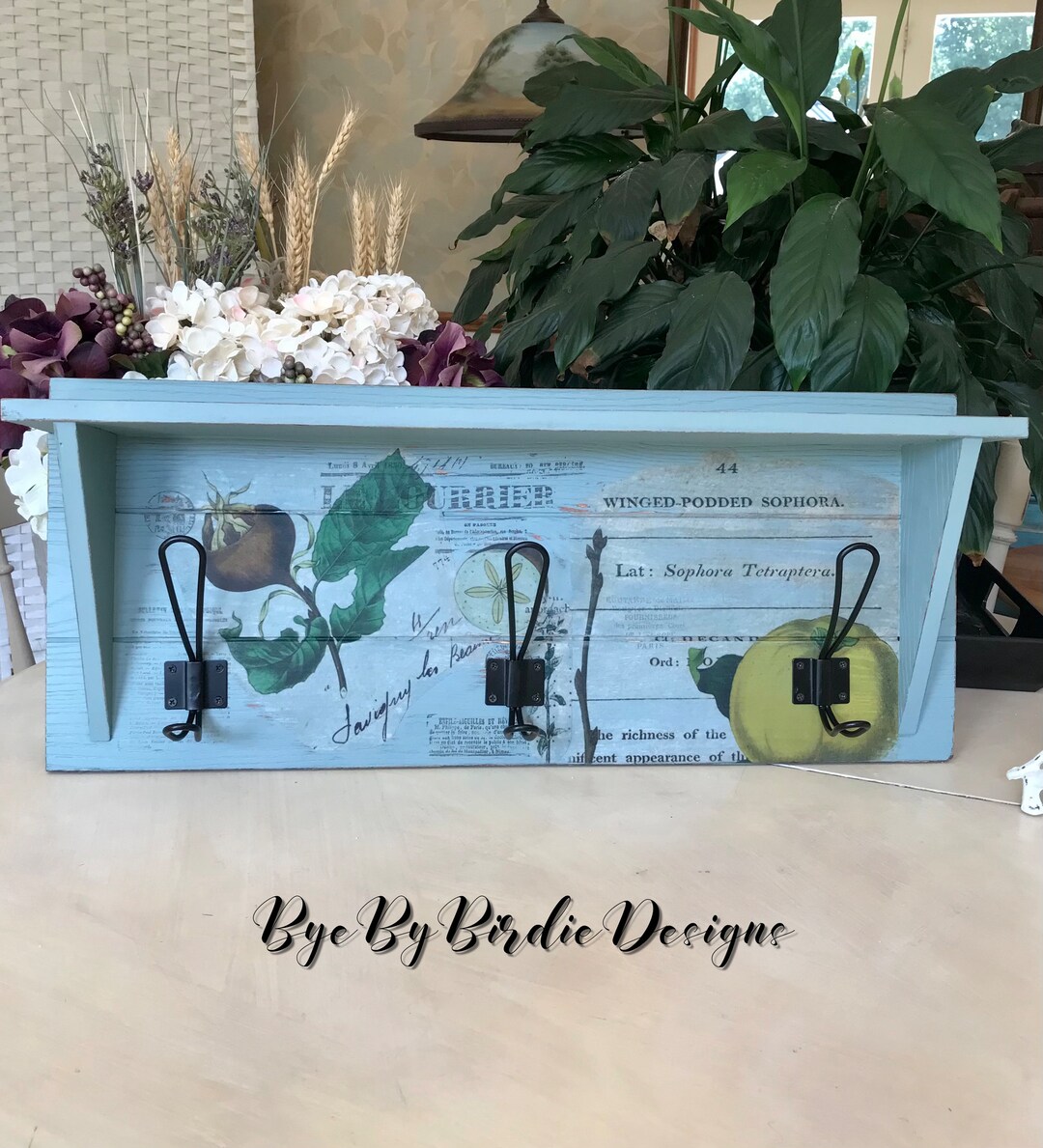 Vintage Upcycled Wooden Shelf / Farmhouse Cottagecore Chalk Painted ...