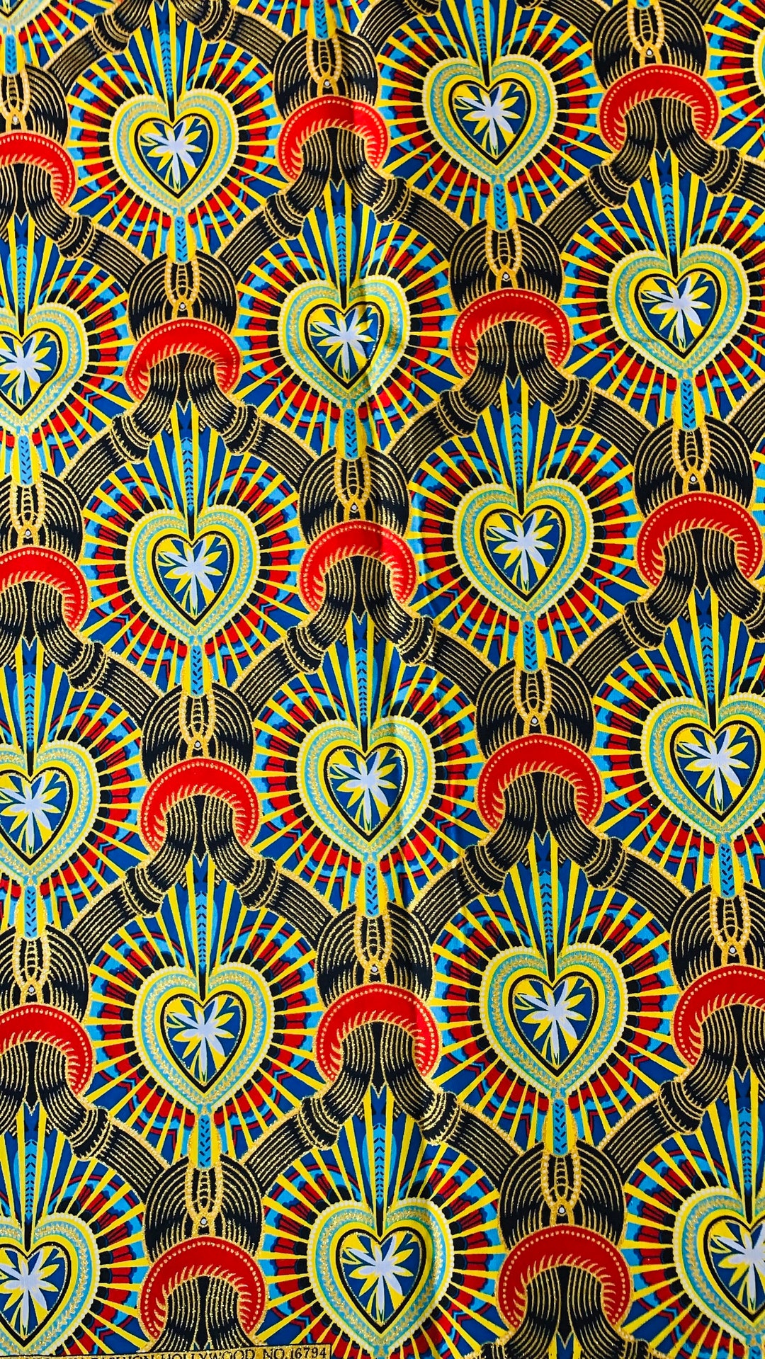 Red Metallic Gold Ankara Fabric: African Print Cotton by the Yard - Etsy