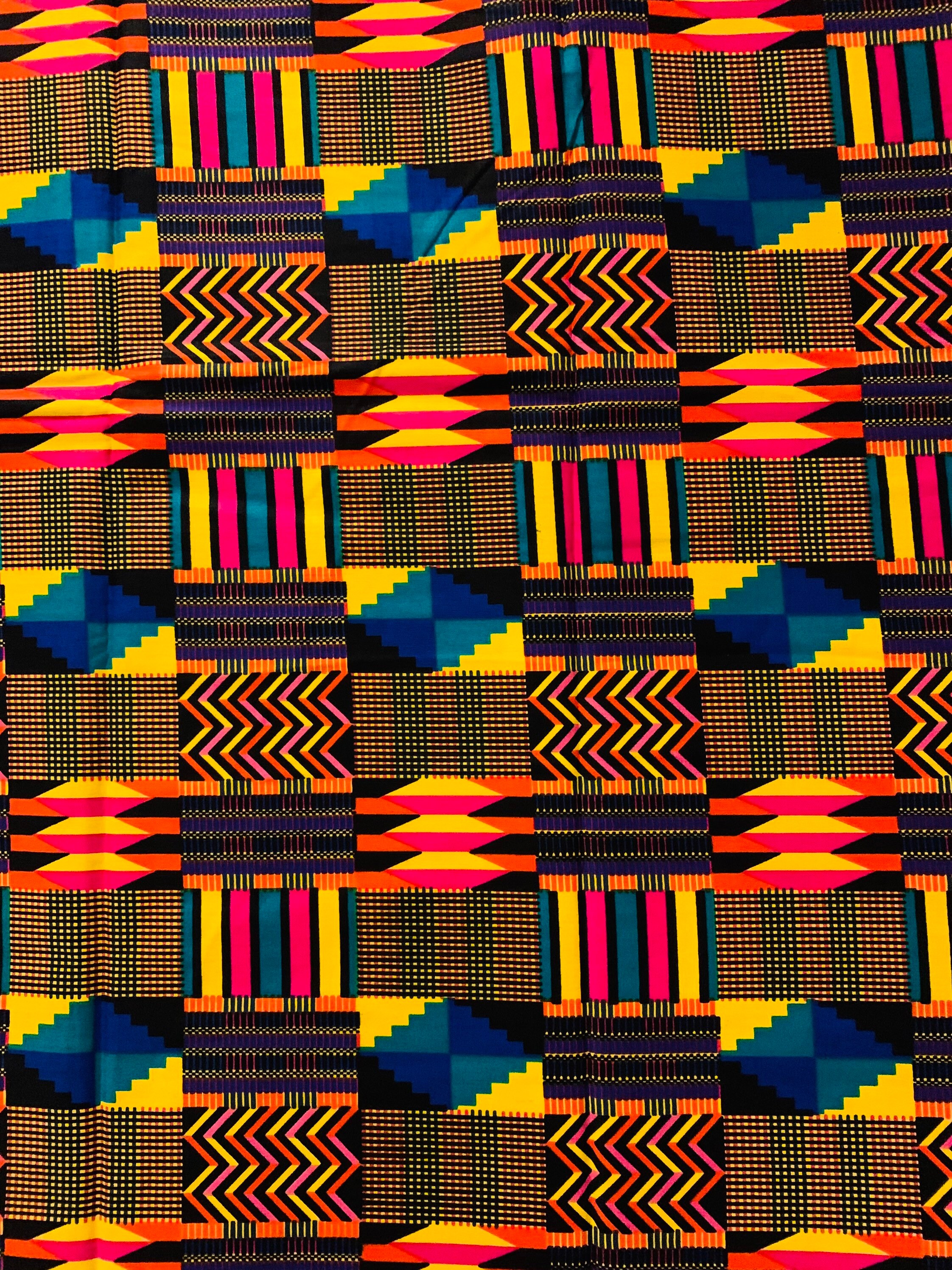 Pink Kente Print Fabric: African Cotton Material by the Yard - Etsy