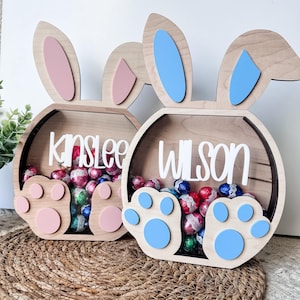 Easter Candy Bank | Fillable Wooden Candy Box | Easter Gift for ...