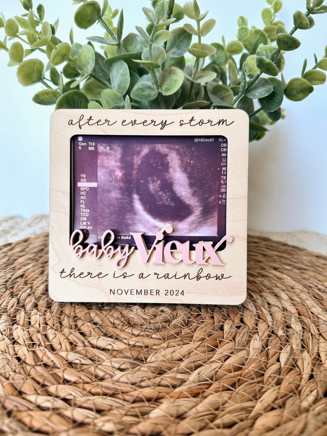 Rainbow Baby Magnetic Ultrasound Photo Frame Baby Announcement Photo ...