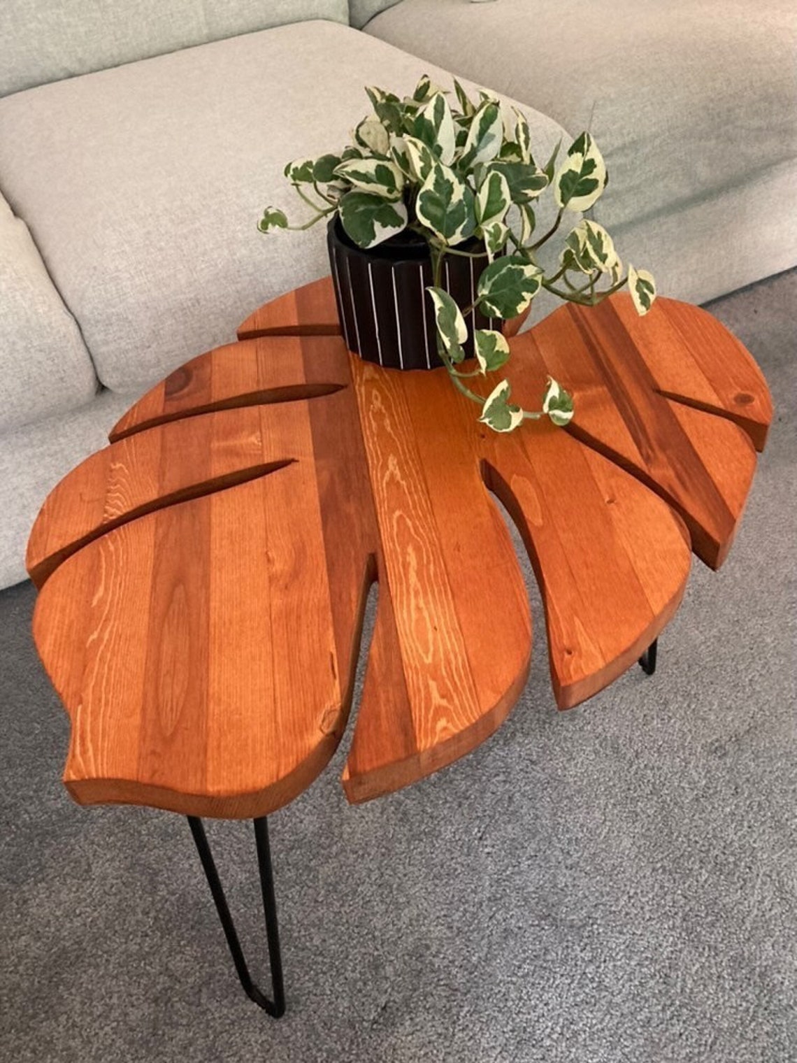 Monstera Leaf Table Plant Table Side Table Coffee Table - Etsy