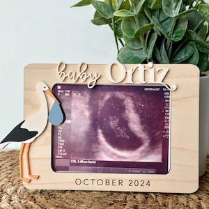 Personalized Magnetic Ultrasound Photo Frame | Baby Announcement Photo ...