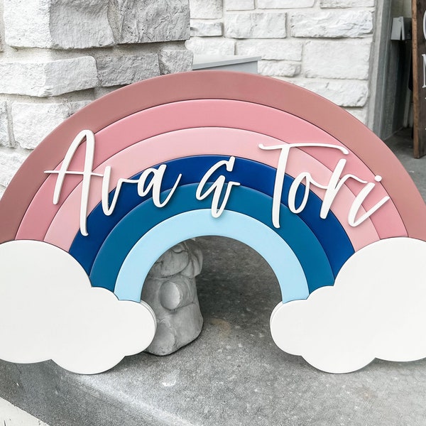 Rainbow Name Sign - Etsy
