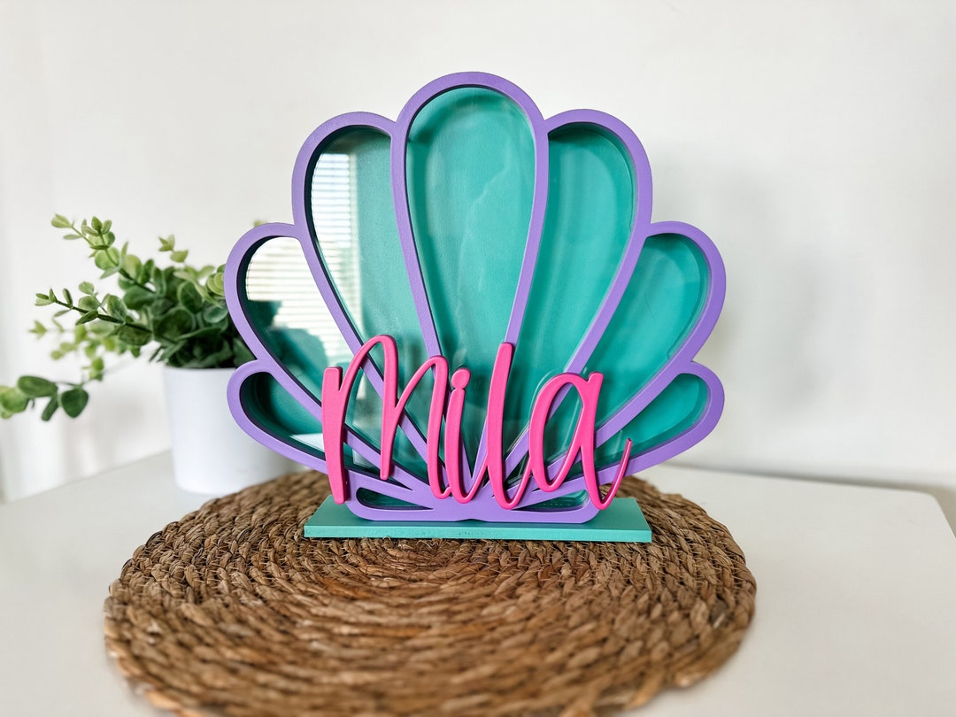 Mermaid Shell Personalized Bank | Seashell Nursery Decor | Money Box ...