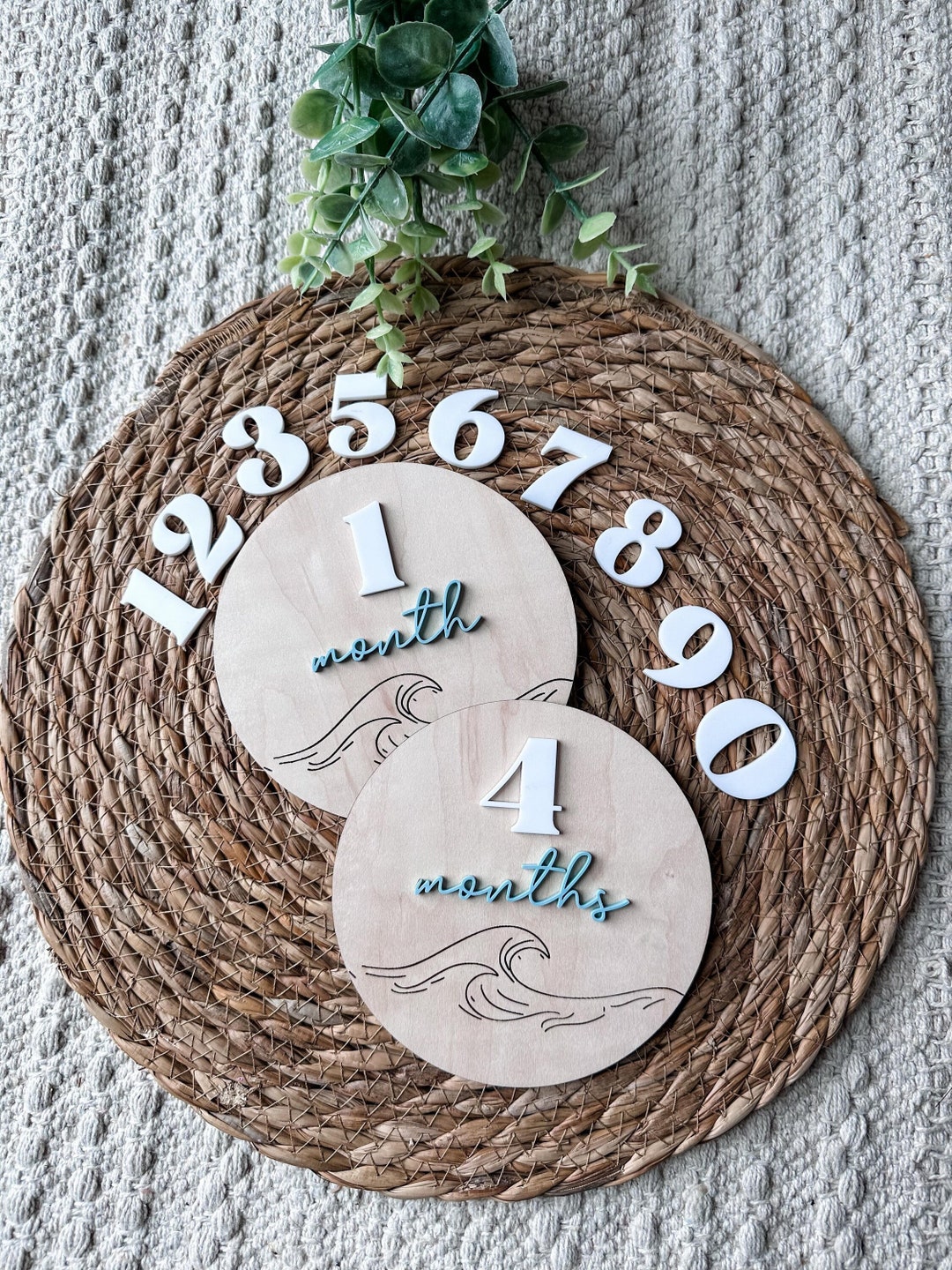 Ocean Waves Monthly Milestone Markers| Wooden Milestone Cards | Baby ...