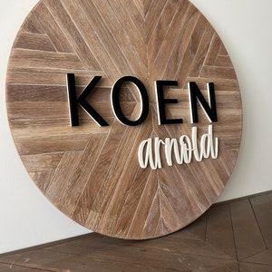 Custom Nursery Name Sign | Personalized Wooden Baby Sign | Modern ...