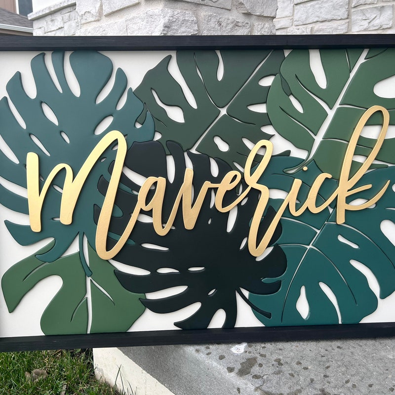 Tropical Name Sign - Etsy