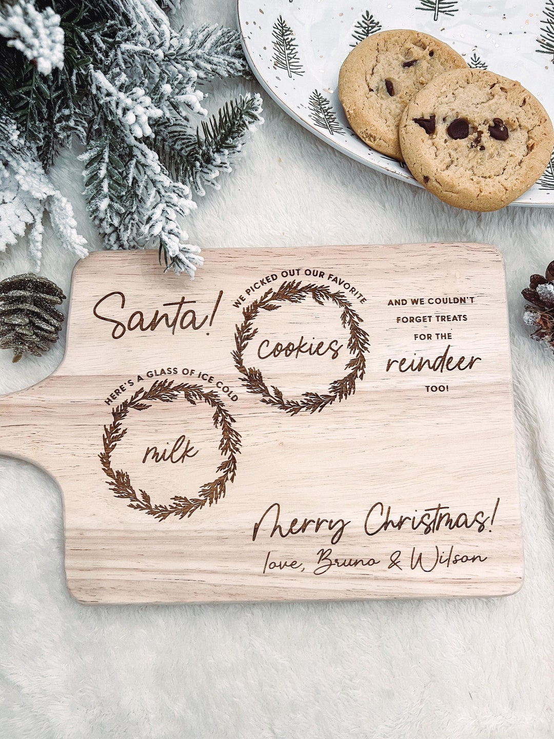 Personalized Engraved Santa Tray Christmas Serving Board - Etsy