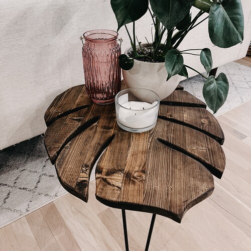 Monstera Leaf Table Plant Table Side Table Coffee Table - Etsy
