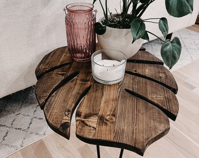 Monstera Leaf Table, Plant Table, Side Table , Coffee Table , Plant ...
