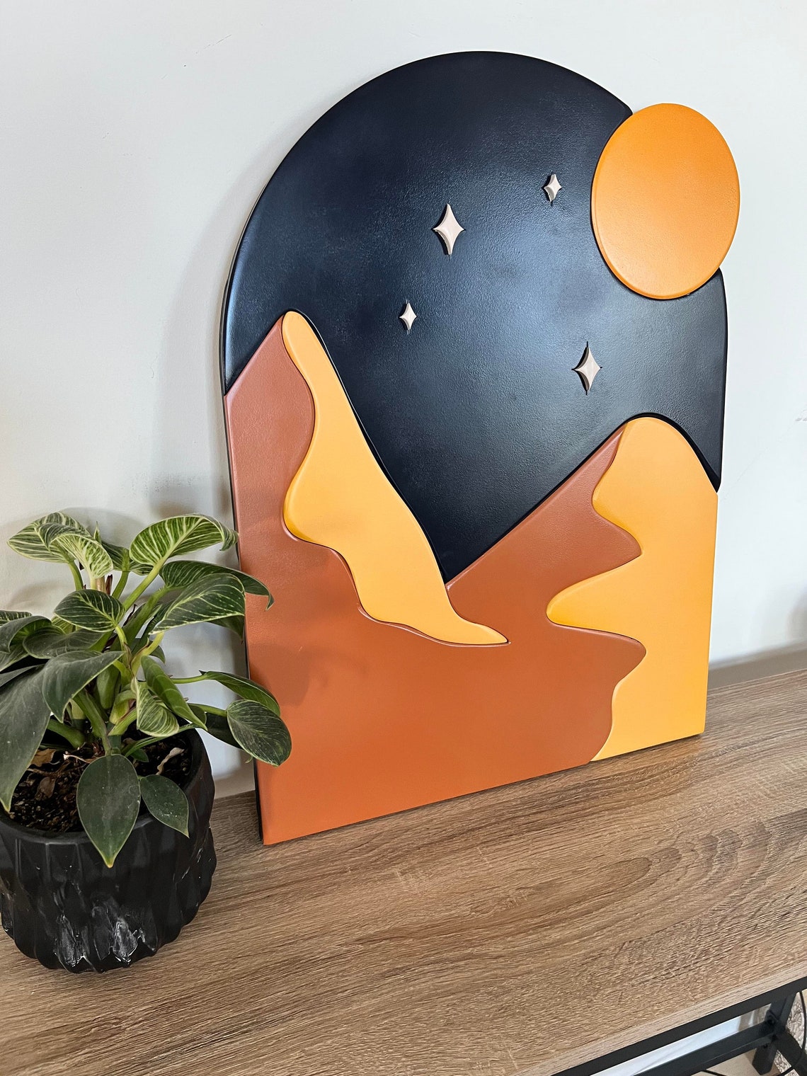 Wood Desert Sign Desert Wall Art Living Room Sign Abstract - Etsy