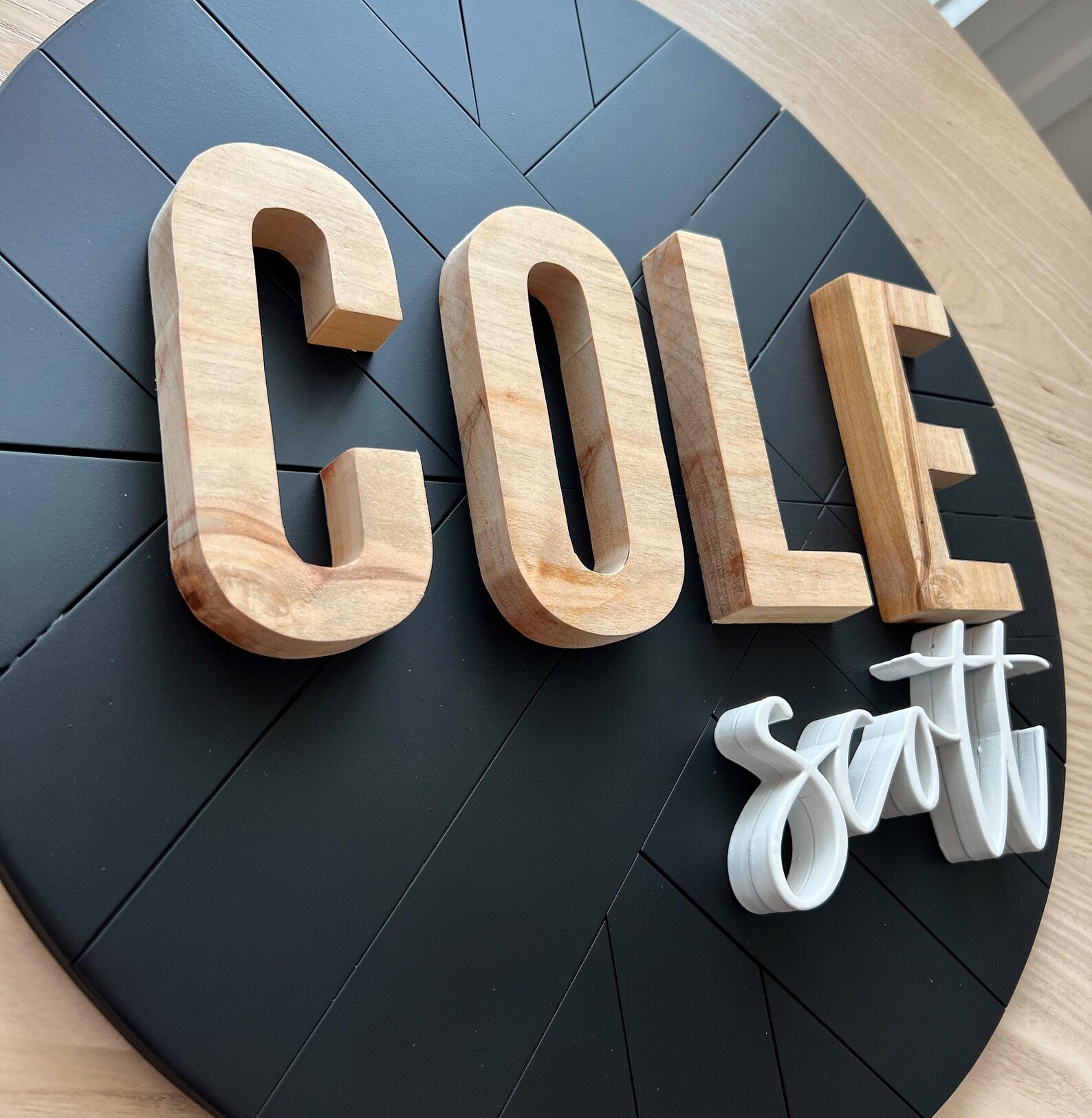 Nursery Name Sign Round Name Sign Nursery Wall Art Baby - Etsy