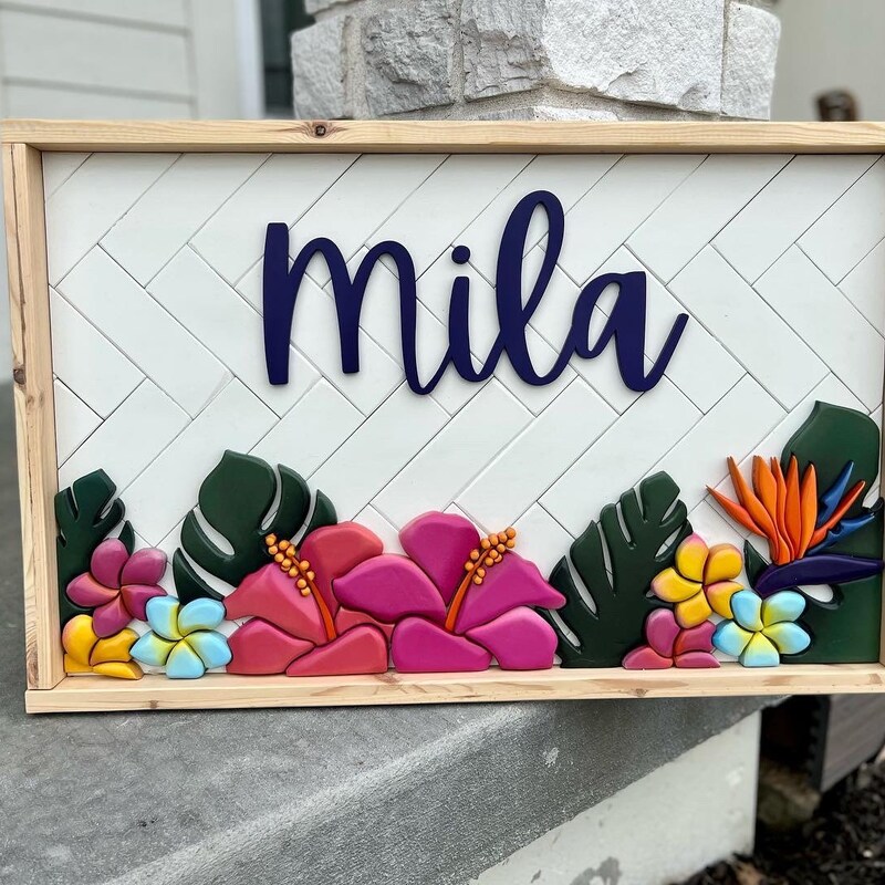 Tropical Name Sign - Etsy