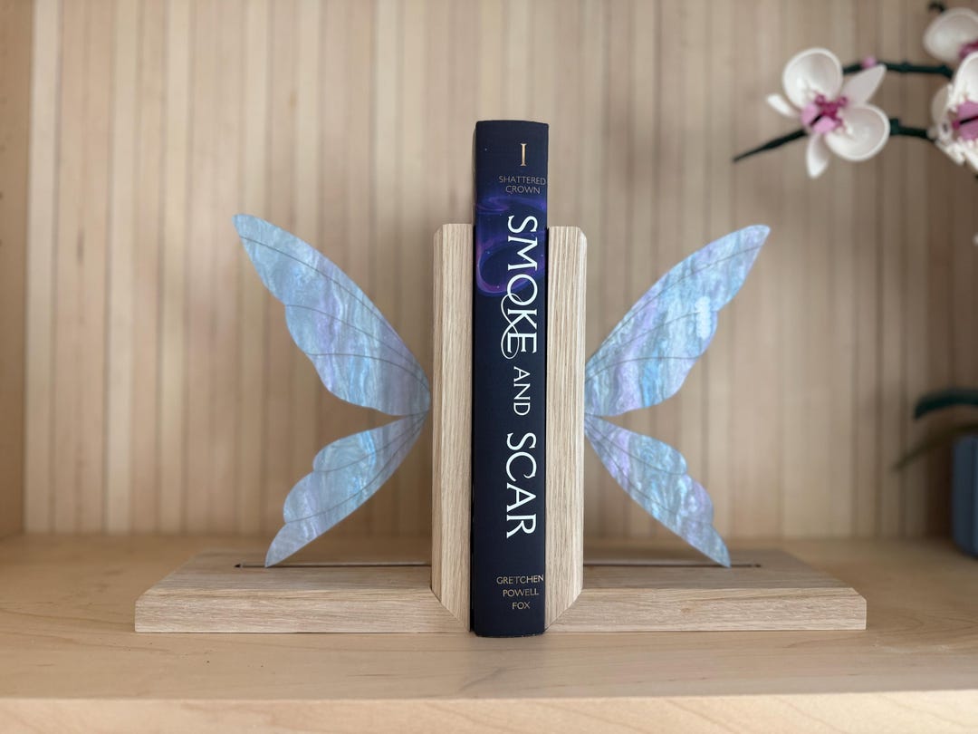 Smoke & Scar Elyria Wing Bookends | Fairy Wing Bookends | Bookshelf ...