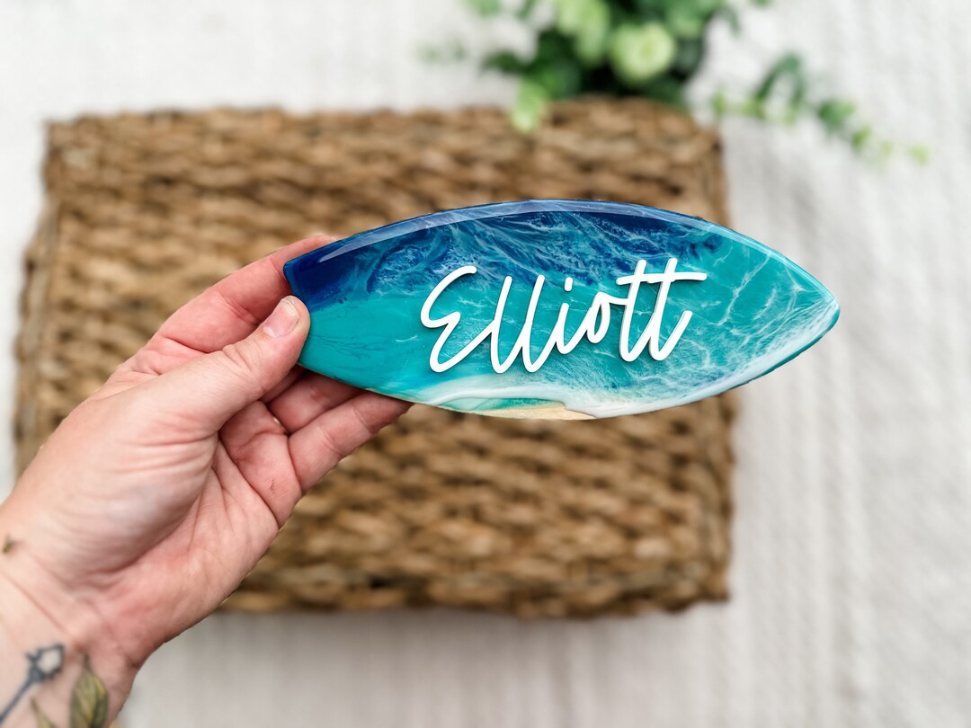 Surfboard Name Sign Baby Name Sign Baby Keepsake Wooden Name Plaque ...