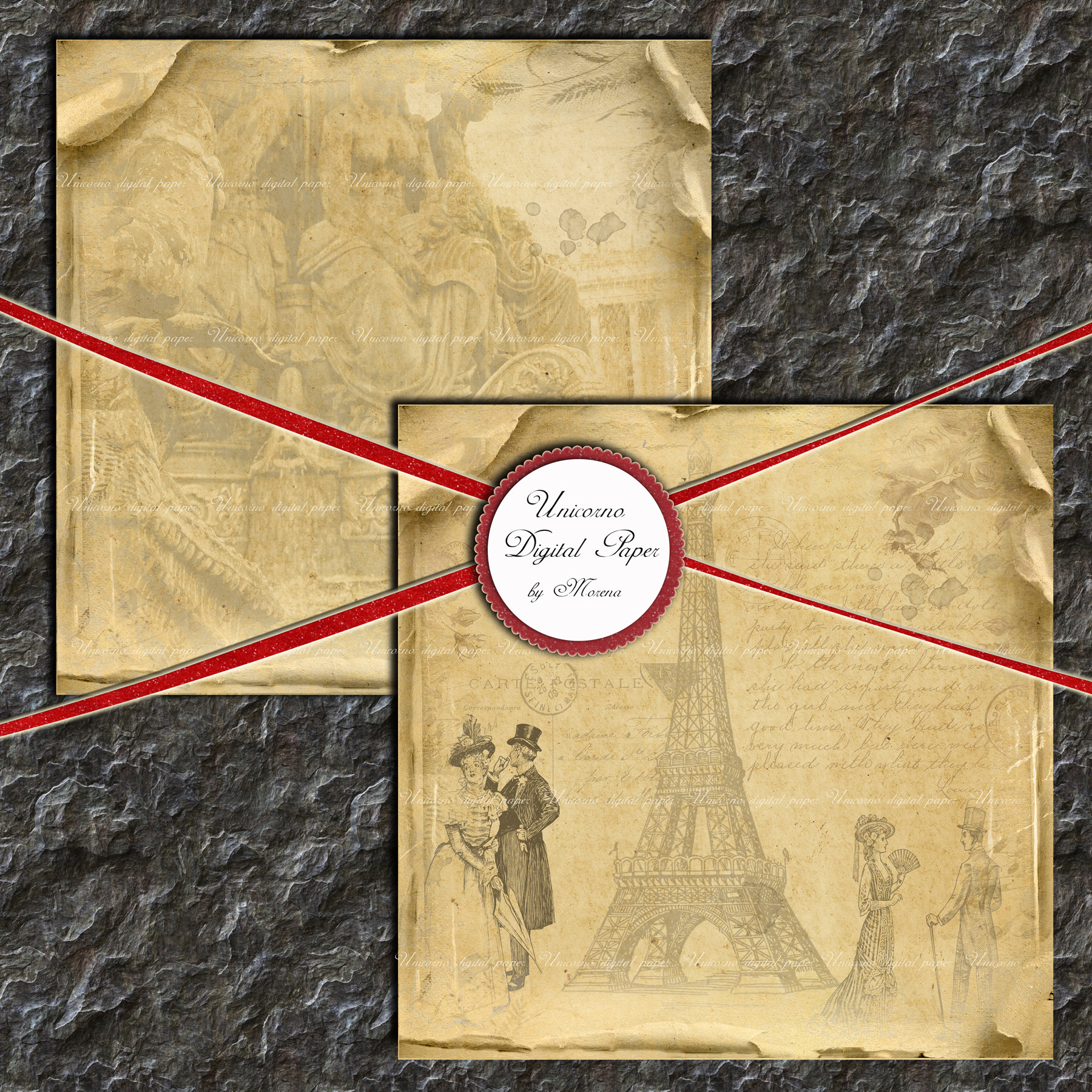 PARIS VINTAGE Paper Pack Scrapbook French Scenes Distressed | Etsy