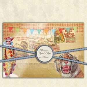 Vintage Circus Paper Pack Digital Paper Printable Pattern - Etsy