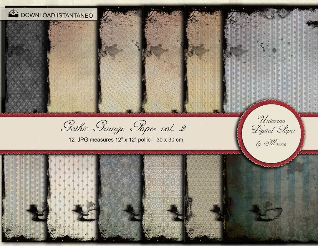 GOTHIC Grunge Paper Digital Paper, Scrapbook Paper, Gothic Printable - Etsy