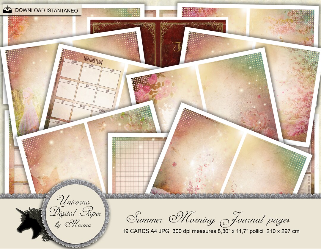 SUMMER JOURNAL Printable Pages 8.5 X 11 Inch, Junk Journal Kit, Paper ...