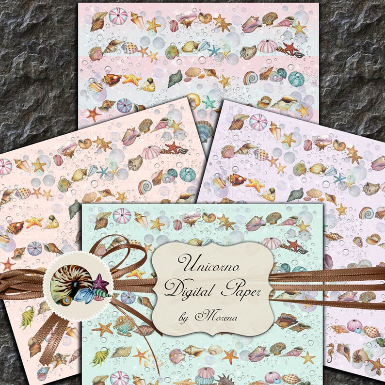 SEASHELL PATTERN Digital Paper Ocean Scrapbook Seashell - Etsy