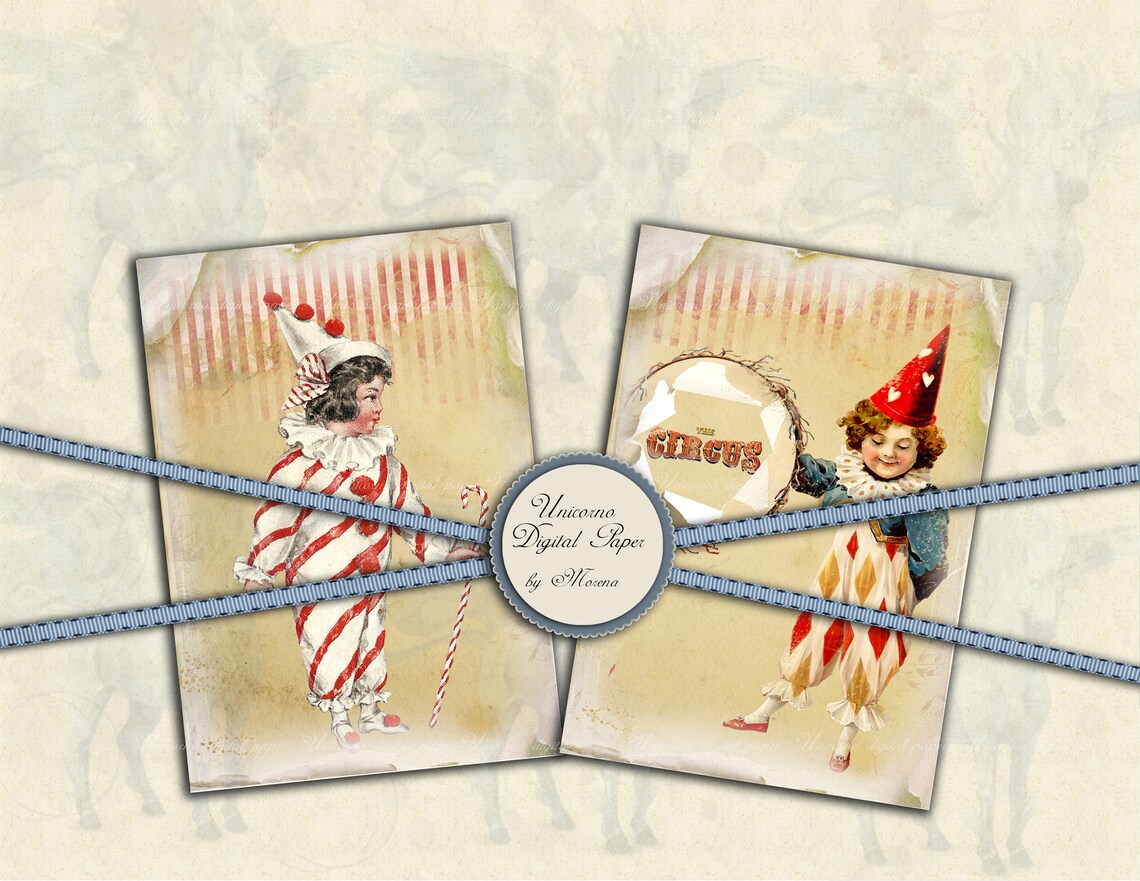 Vintage Circus Paper Pack Digital Paper Printable Pattern | Etsy
