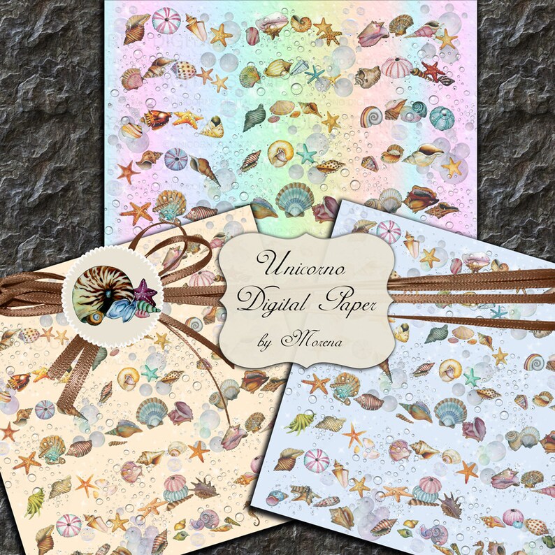 SEASHELL PATTERN Digital Paper Ocean Scrapbook Seashell - Etsy