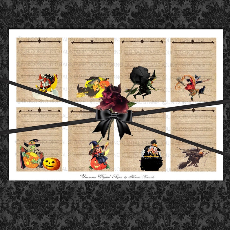 HALLOWEEN WITCH Witch card Halloween Scrapbook paper | Etsy