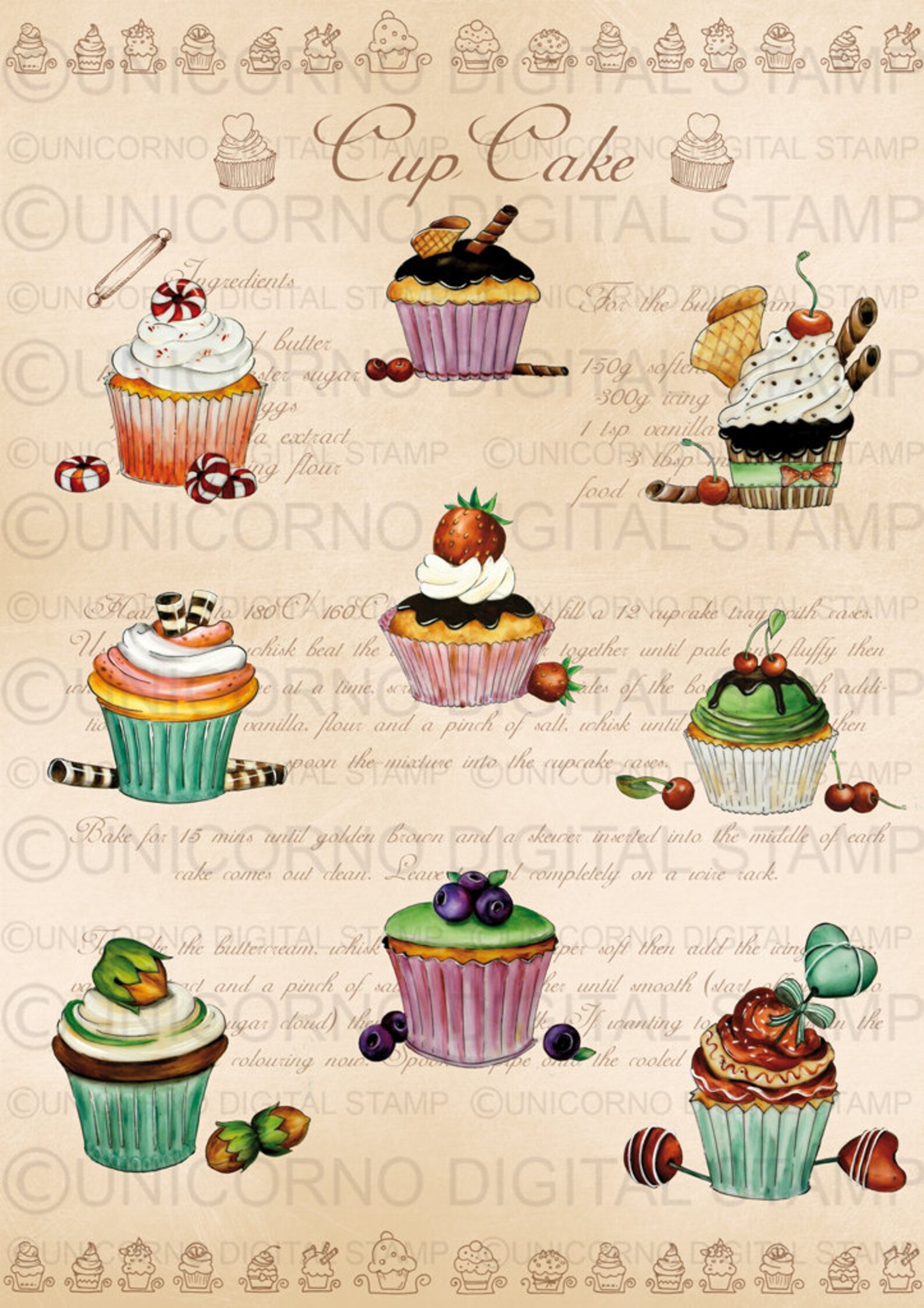 Cupcake Wall Decor Kitchen Decor Cupcake Wall Art Kitchen | Etsy
