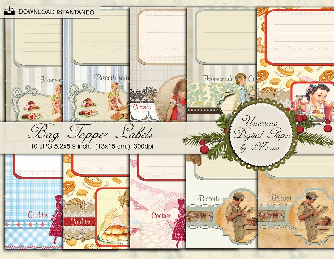 PRINTABLE BAG TOPPER, Cookie Bag Toppers, Candy Bag Toppers, Instant ...