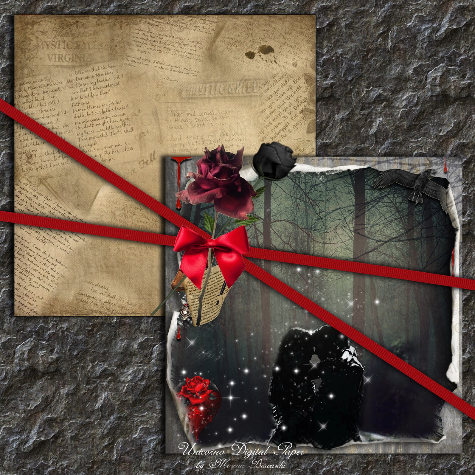 VAMPIRE DIARES, Scrapbook Paper for Gothic Lovers - Etsy