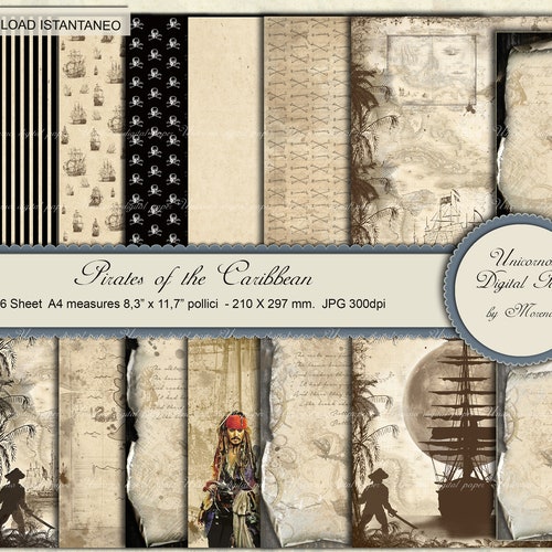 Pirate Paper Pack A4 Digital Sheets Vintage Maps and Sea Art - Etsy