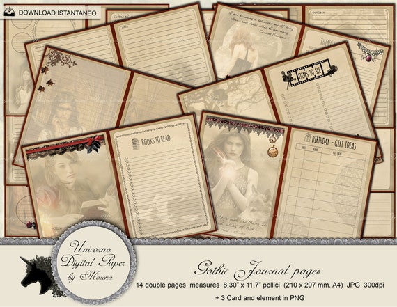 GOTHIC JOURNAL Art Journal Kit Romantic Diary for Gothic | Etsy