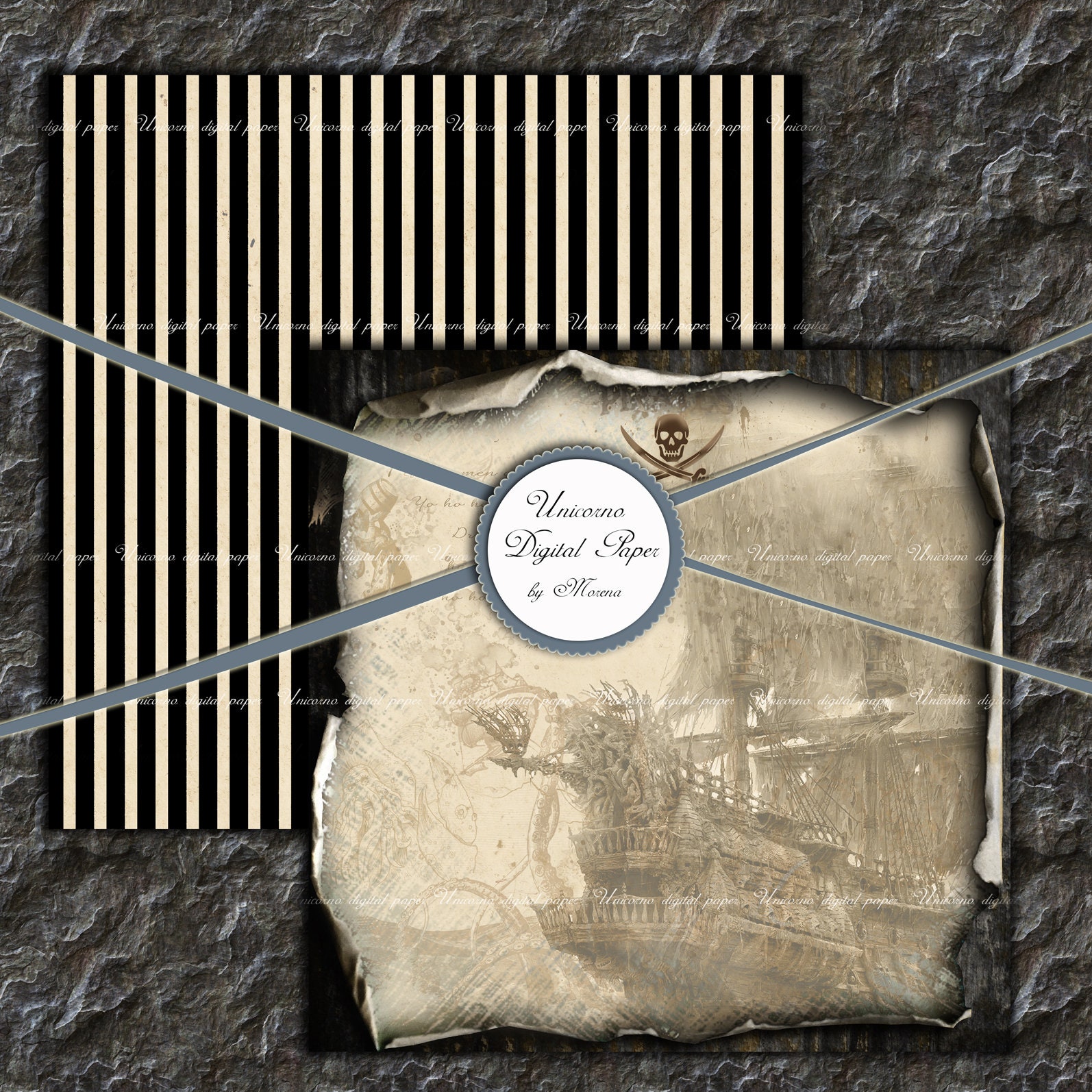 Pirate Paper Pack 12 Digital Sheets Vintage Maps and Sea Art - Etsy