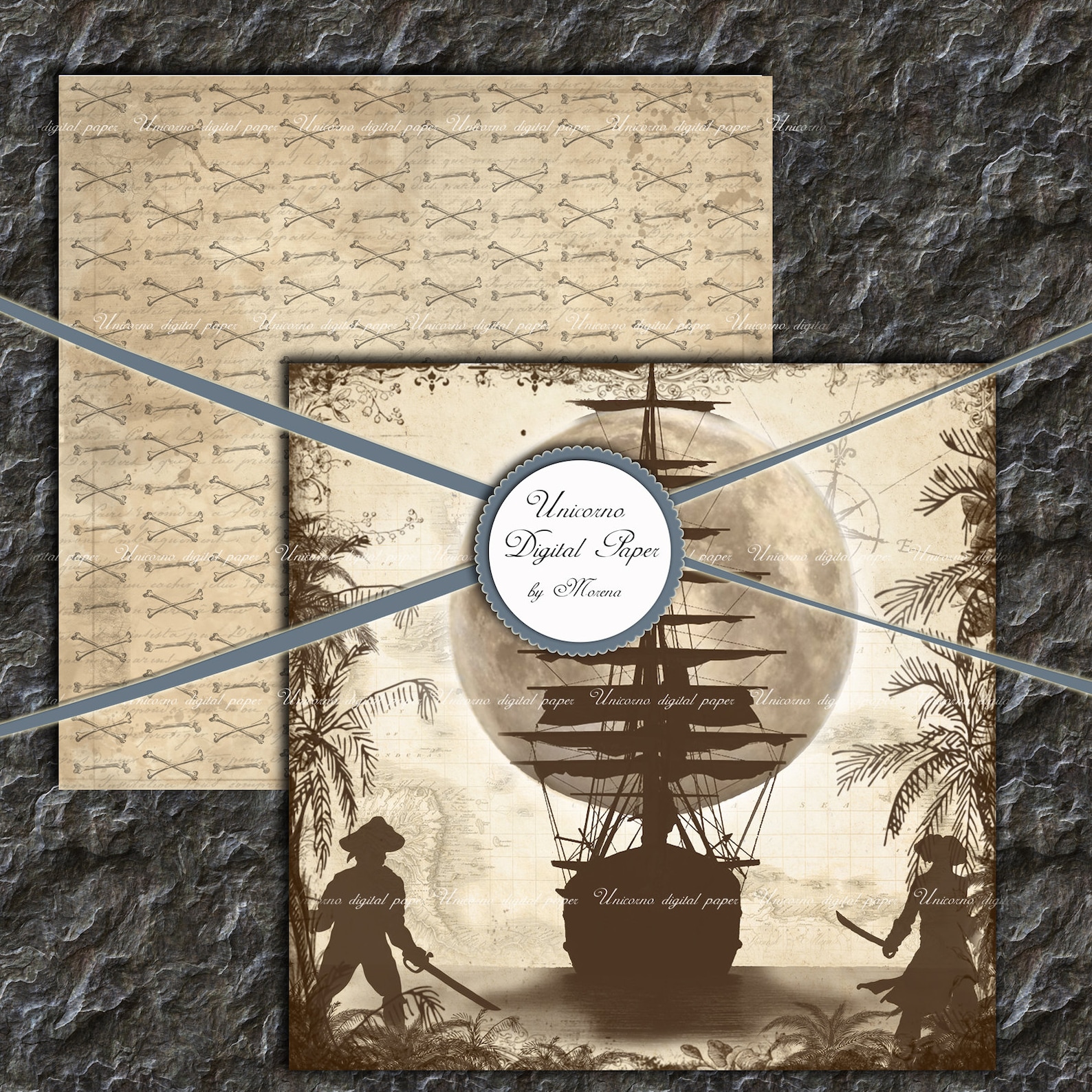 Pirate Paper Pack 12 Digital Sheets Vintage Maps and Sea Art - Etsy