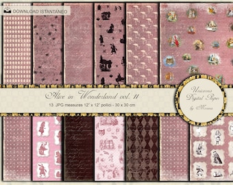 ALICE'S Adventures in Wonderland Digital Paper Pack | Etsy