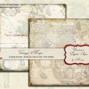 VINTAGE WORLD MAPS Digital Paper, Scrapbook Grunge Maps - Etsy