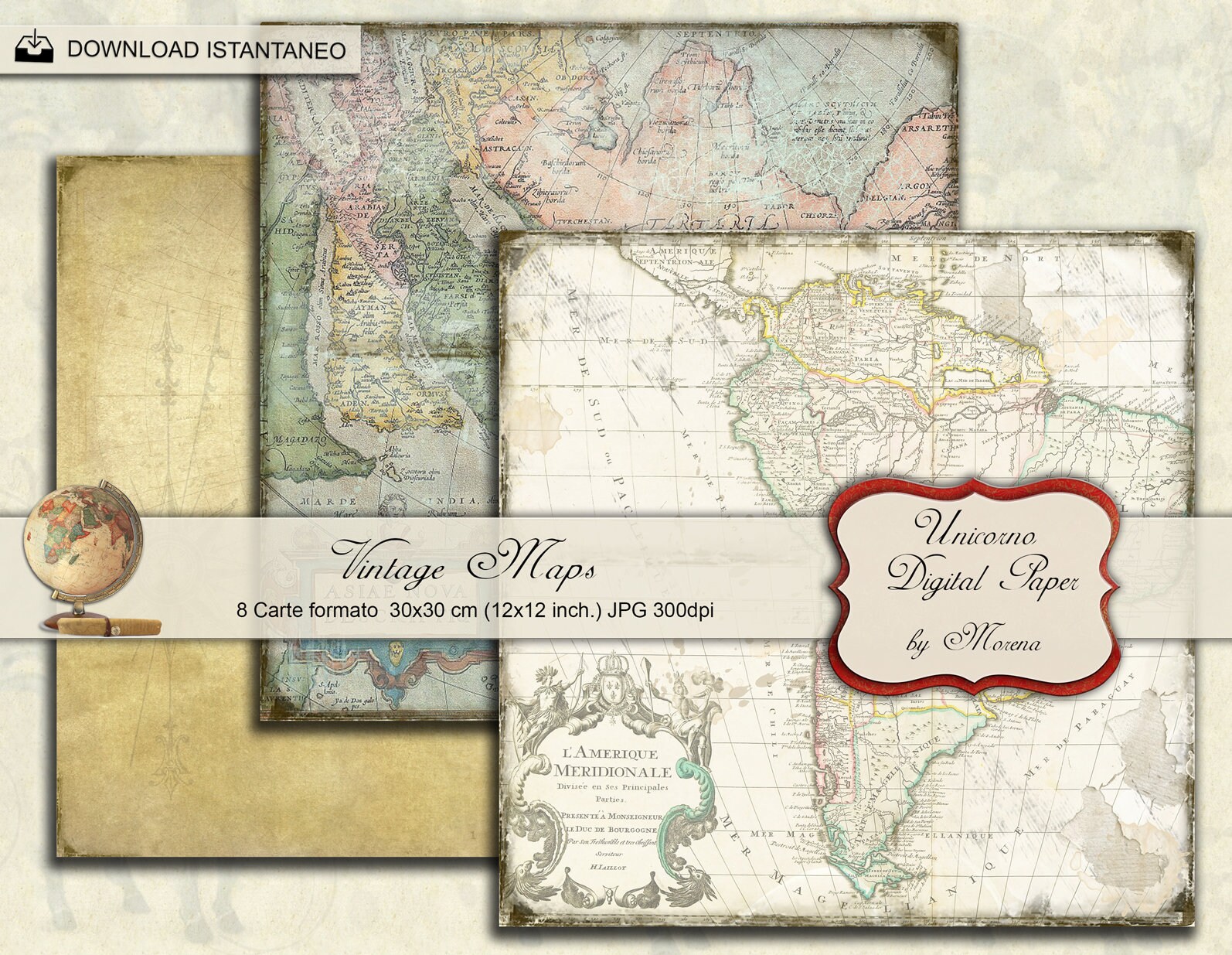 VINTAGE WORLD MAPS Digital Paper Scrapbook Grunge Maps - Etsy