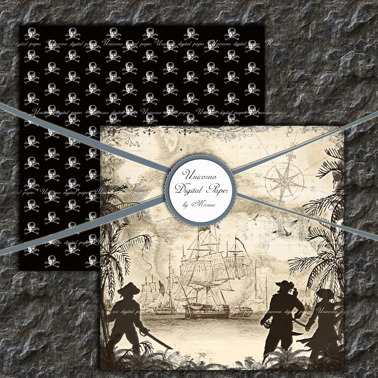 Pirate Paper Pack 12 Digital Sheets Vintage Maps and Sea Art - Etsy