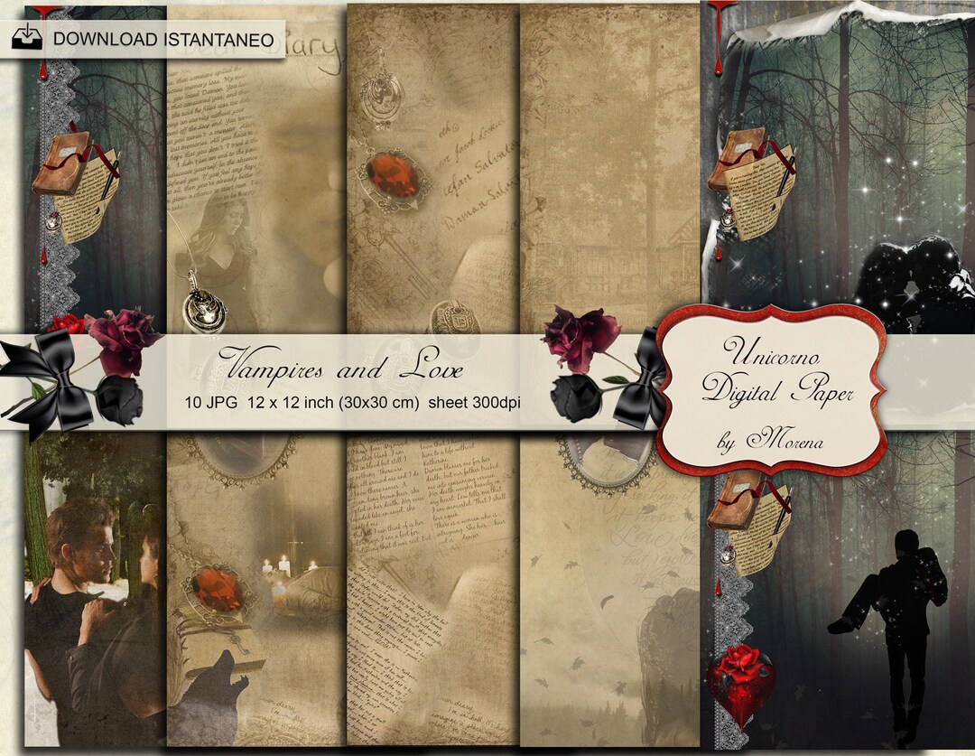 VAMPIRE DIARES, Scrapbook Paper for Gothic Lovers - Etsy
