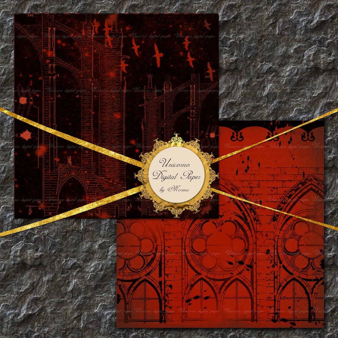 RED GRUNGE GOTHIC digital paper scrapbook paper gothic | Etsy
