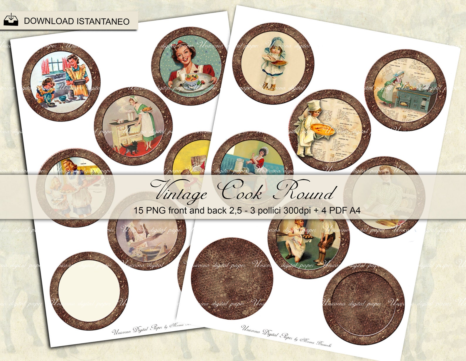 VINTAGE HOUSEWIFE COOKING Tag and Circles 25 Inches - Etsy