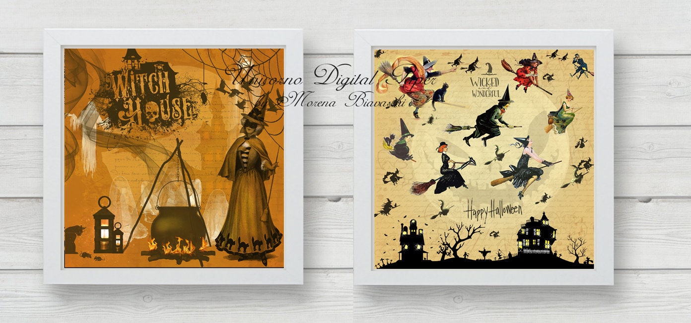 HALLOWEEN SCRAPBOOK Halloween Decorations Digital Paper for - Etsy