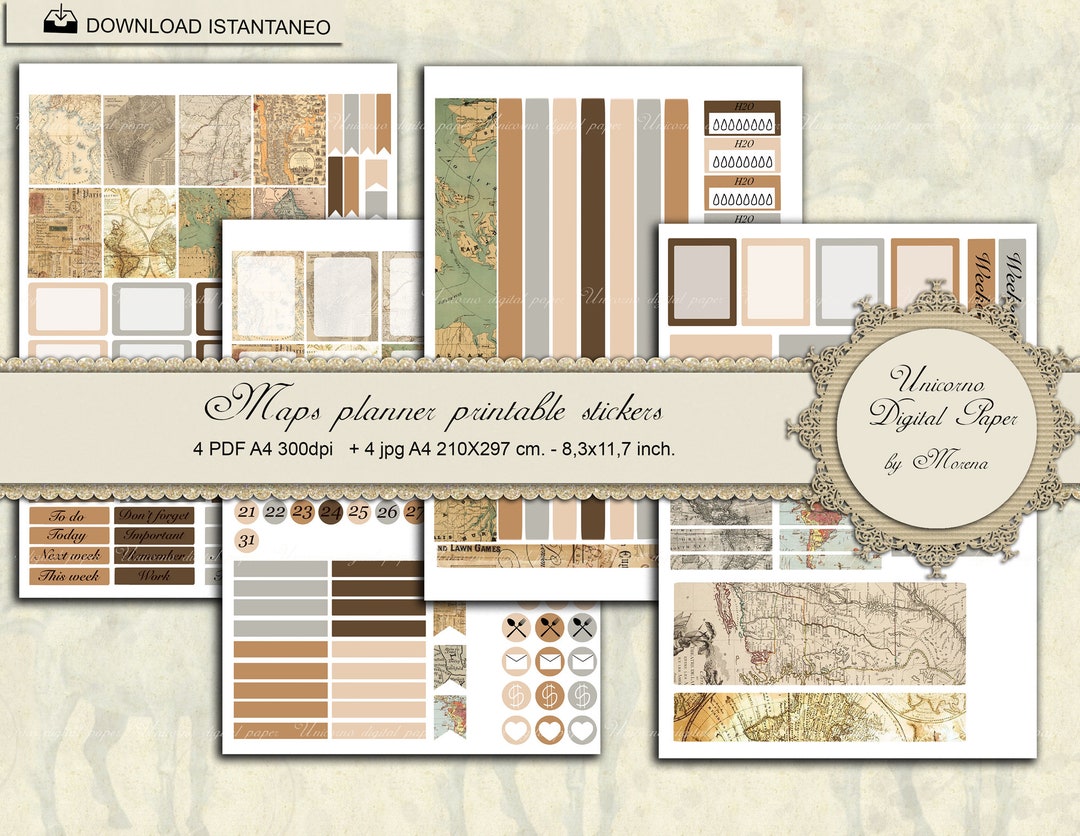 Printable Mini Sticker, MAPS Themed Stickers, Printable Mini Sticker ...